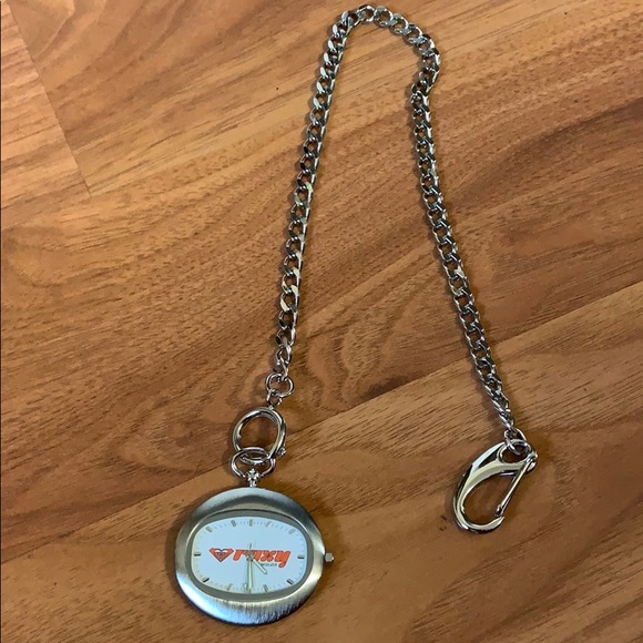 Roxy | Accessories | Nwot Roxy Pocket Watch On Silver Chain | Poshmark